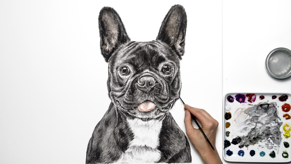 How to paint a watercolor dog portrait - Nature Studio